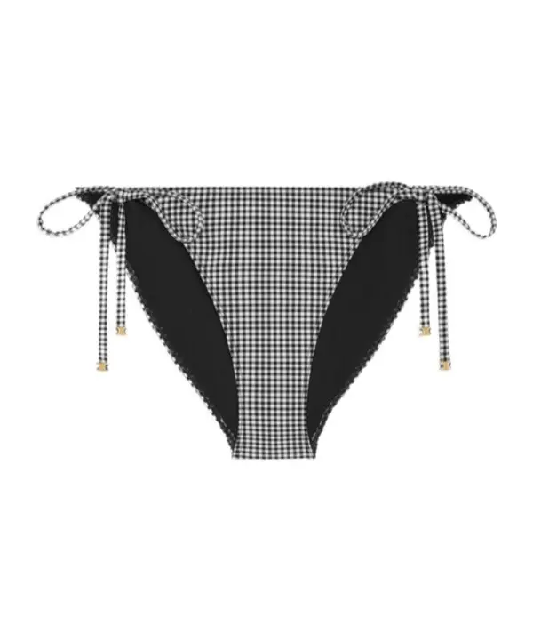 Celine Triomphe Swimsuit Bottom In Vichy Jersey - White/black