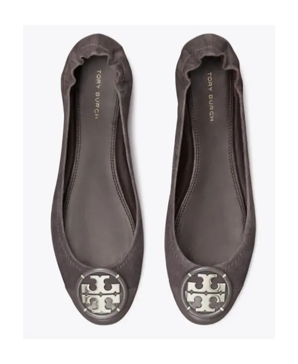 Tory Burch 10mm Logo-plaque Ballerina Flats - Black