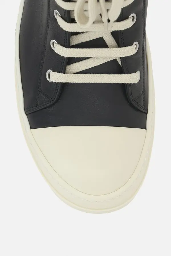 Rick Owens High-top Sneakers With Front Strap - Black