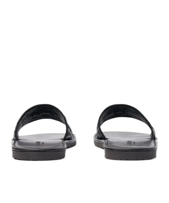 SCAROSSO Ulisse Woven Slip-on Sandals - Black