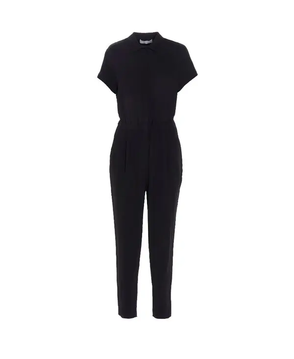 Fabiana Filippi Short Sleeve Buttoned Jumpsuit - Black