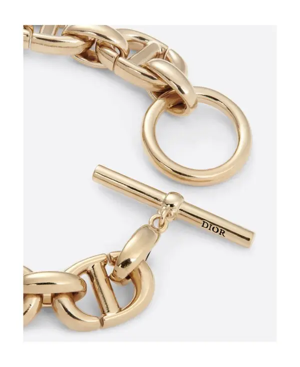 Dior Cd Navy Link Bracelet With Toggle Clasp