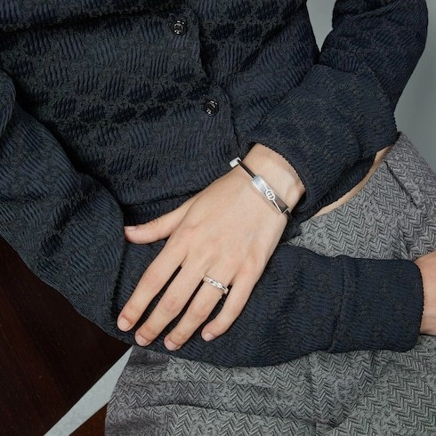 Gucci Diagonal Interlocking G Ring - White