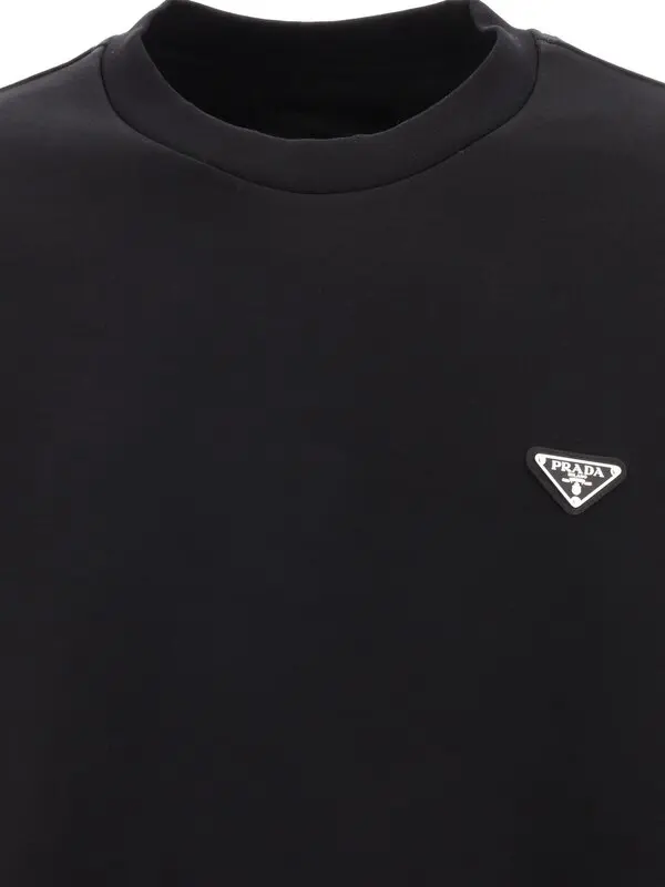Prada Logo Plaque Crewneck Sweatshirt