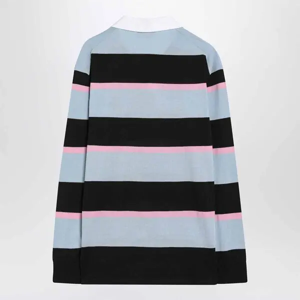 Prada Striped Silk And Cotton Polo Shirt