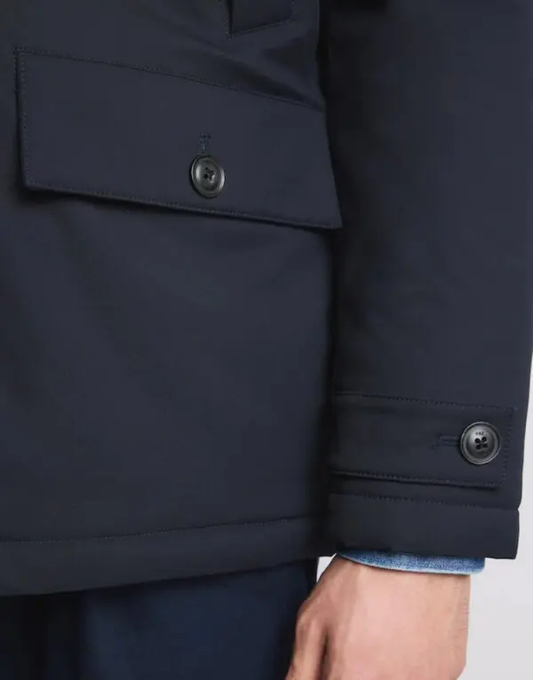 FAY Technical Gabardine Pea Coat