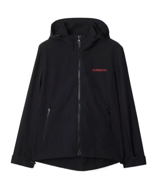 Burberry Zip-up Hooded Jacket With Printed Logo