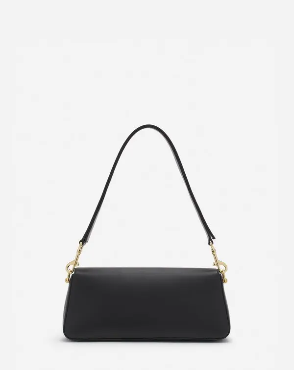 LANVIN Sequence Logo Engraved Shoulder Bag - Black