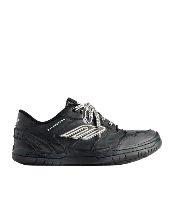 Balenciaga Hamptons Worn-out Effect Sneakers - Black
