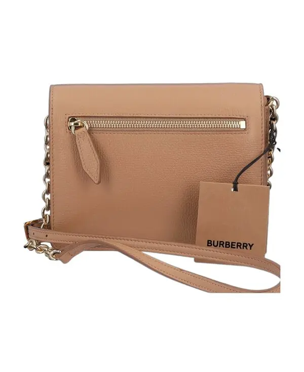 Burberry Checkered Logo Satchel Bag - Nude