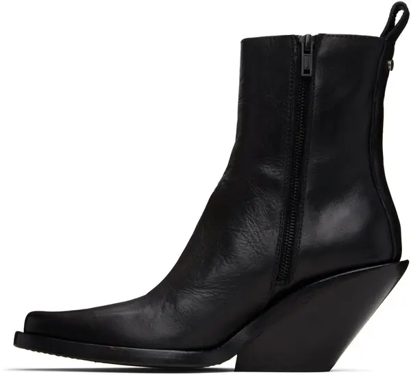 ANN DEMEULEMEESTER Grained Calfskin Zip Up Ankle Boots