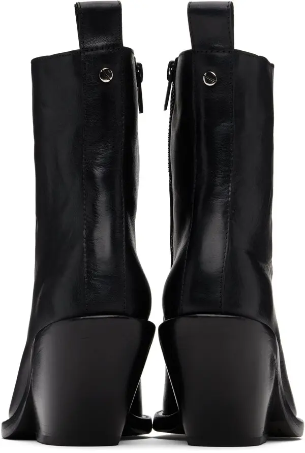 ANN DEMEULEMEESTER Grained Calfskin Zip Up Ankle Boots