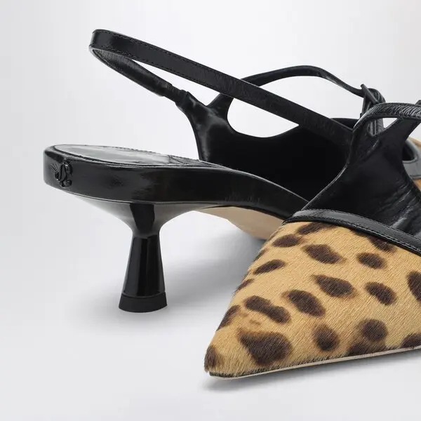 JIMMY CHOO Didi 45 Slingback In Leopard Print Pony Skin - Black