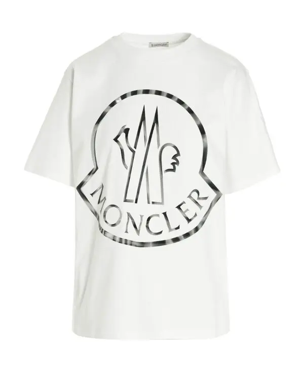Moncler Logo Printed Crewneck T-shirt - White