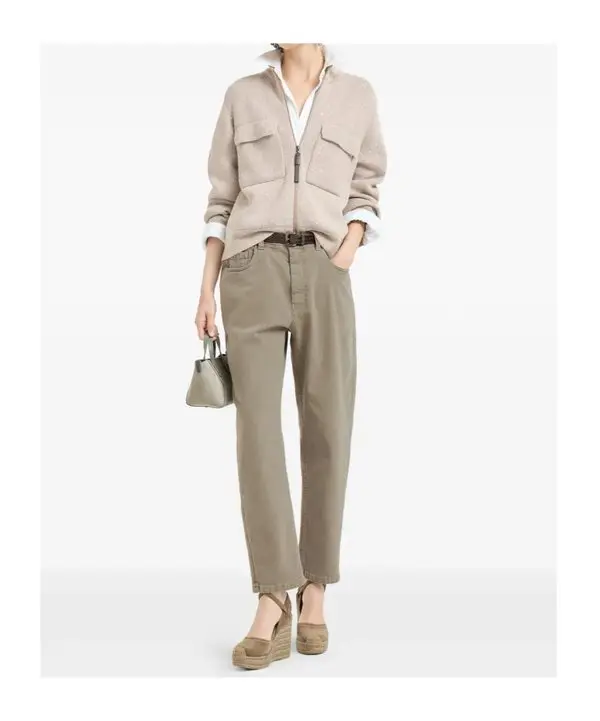 Brunello Cucinelli Sequined Zip-up Jacket - Desert