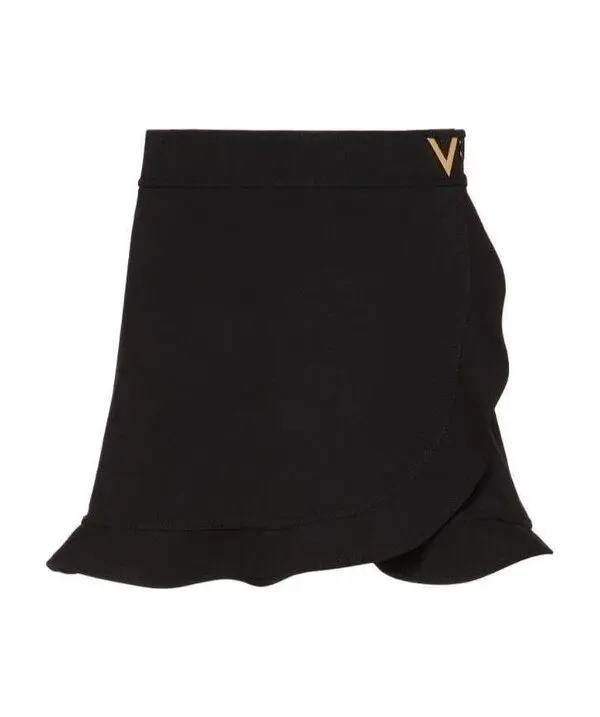 Valentino Garavani Vgold Ruffled Skorts - Black