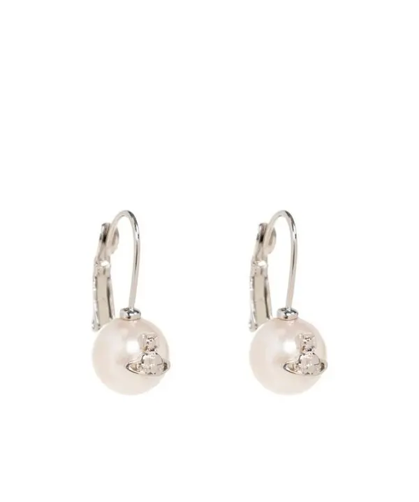 VIVIENNE WESTWOOD Logo-embossed Pearl Drop Earrings - Red