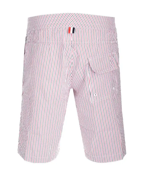 Thom Browne Striped Drawstring Swimming Shorts - White