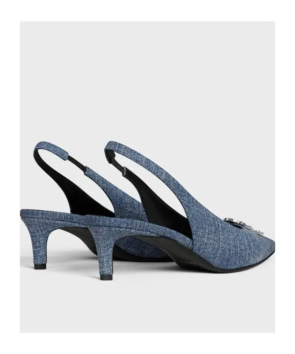 Celine Alma Triomphe Slingback In Denim