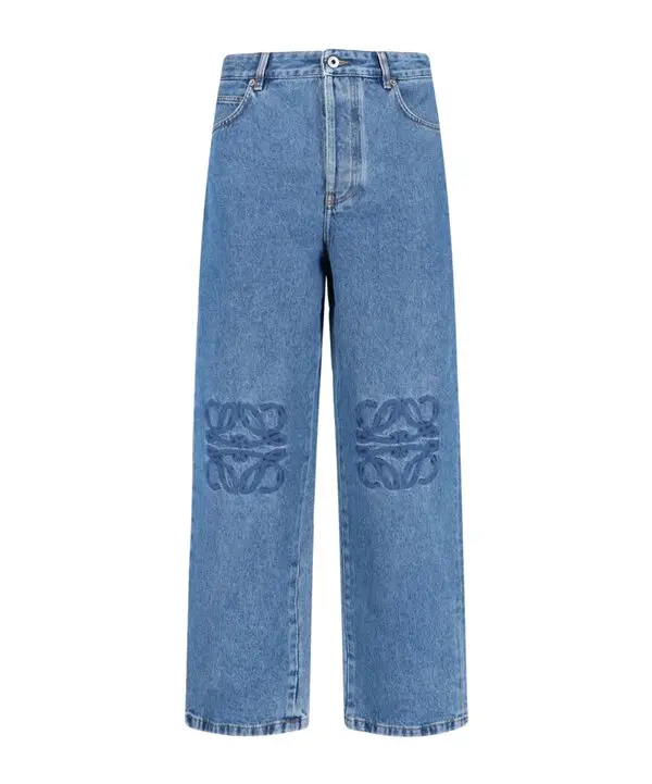 Loewe Belted Straight Leg Jeans - Blue