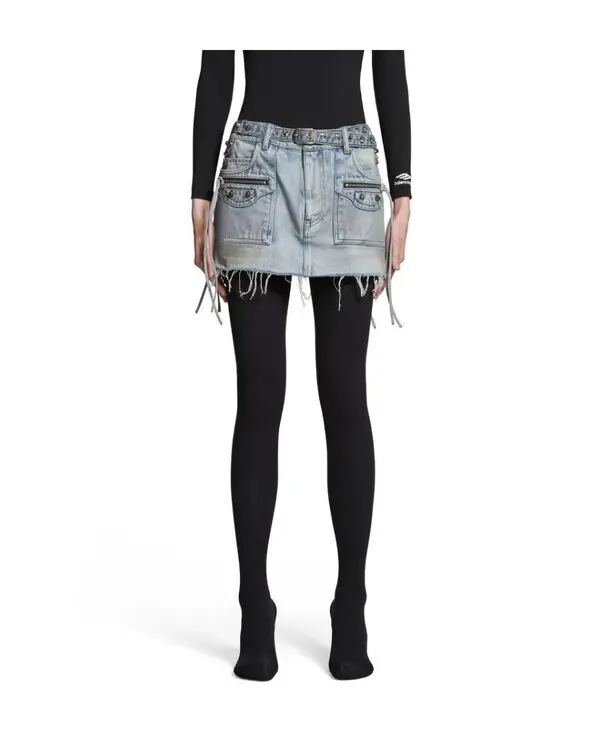 Balenciaga Cagole Mini Denim Skirt