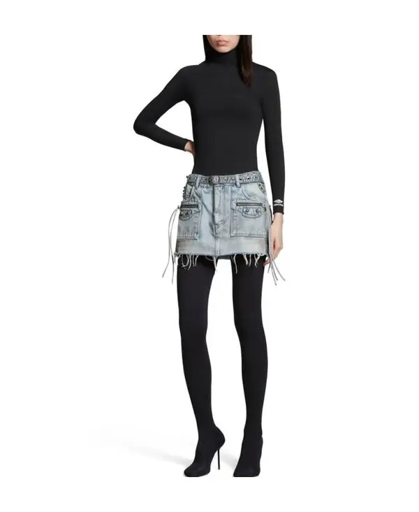 Balenciaga Cagole Mini Denim Skirt