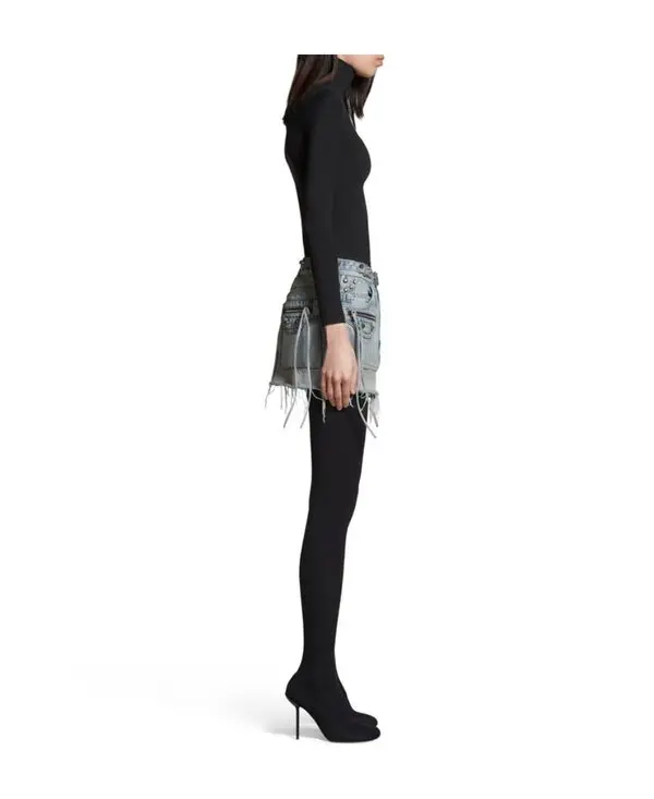 Balenciaga Cagole Mini Denim Skirt