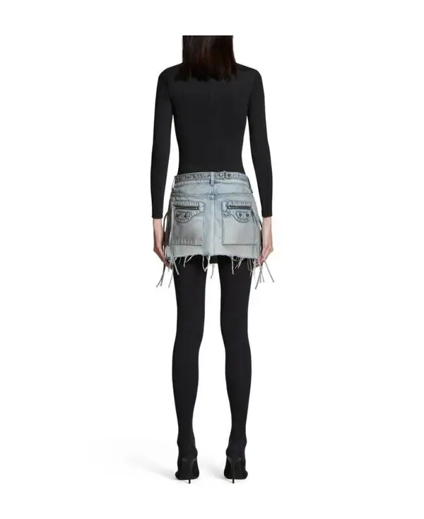 Balenciaga Cagole Mini Denim Skirt