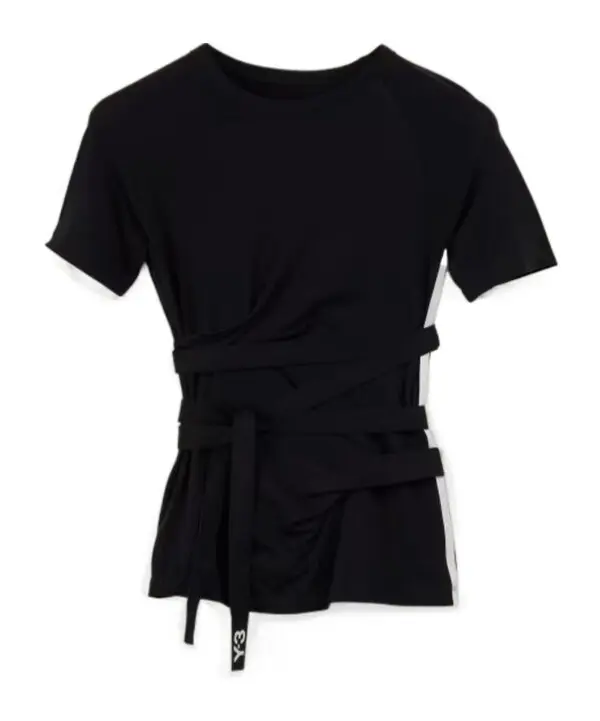 Y3 3-striped Belted T-shirt - Black