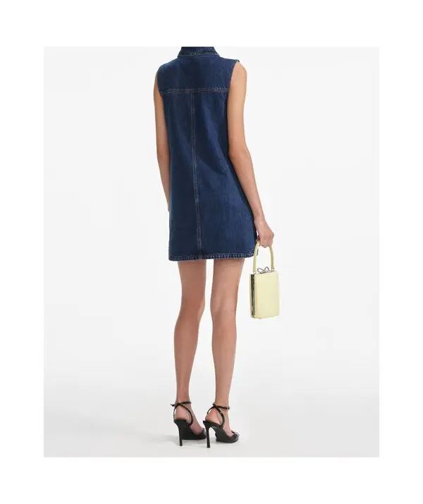SELF-PORTRAIT Sleeveless Denim Mini Dress