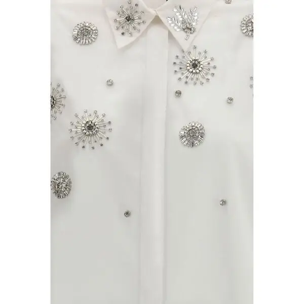 Pinko Embellished Button-up Shirt With Buckle Cuffs And Waist Belt