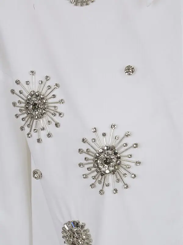 Pinko Embellished Button-up Shirt With Buckle Cuffs And Waist Belt