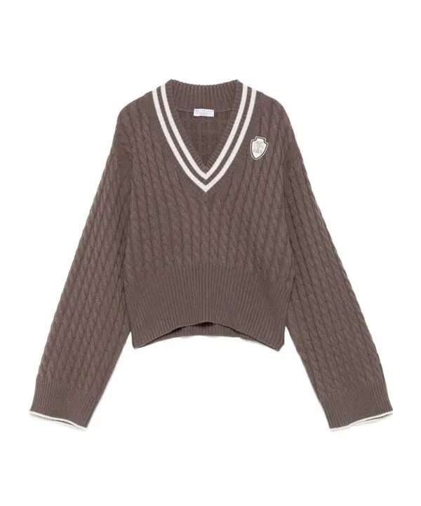 Brunello Cucinelli Cable-knit V-neck Sweater - Cdf07