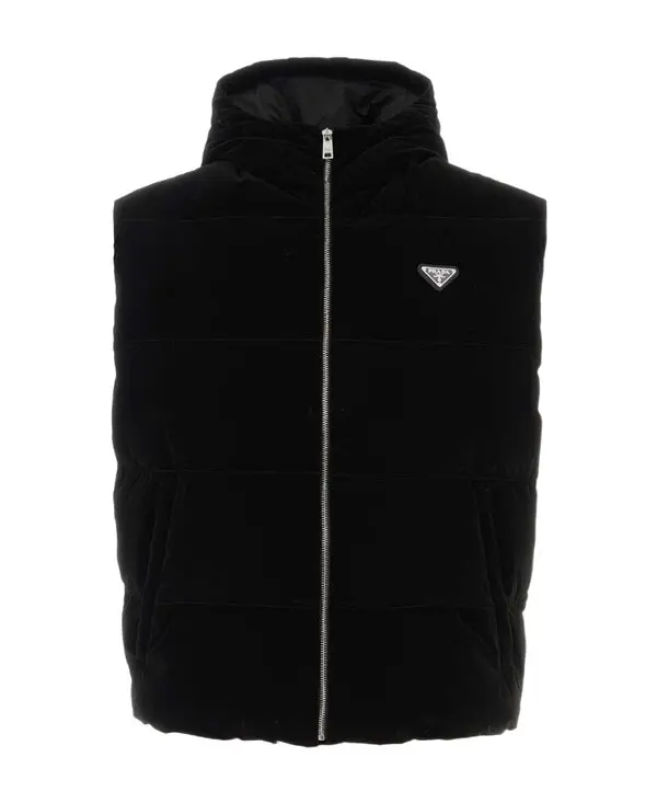 Prada Hooded Technical Fabric Down Vest