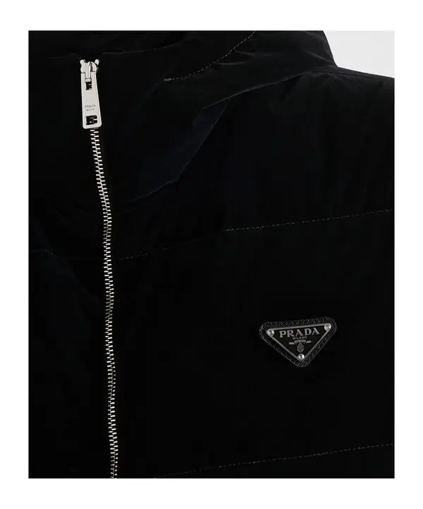Prada Hooded Technical Fabric Down Vest