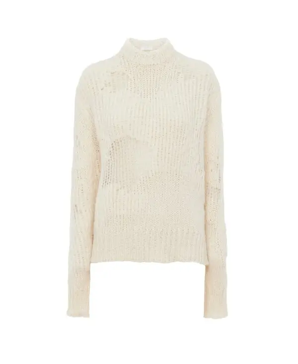 Chloé Chunky Distressed Jumper - White