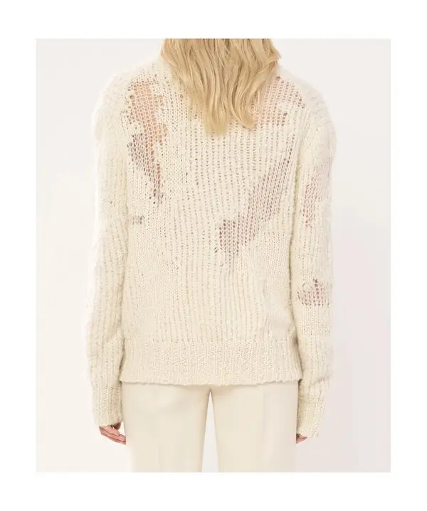 Chloé Chunky Distressed Jumper - White