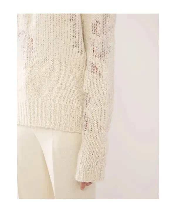 Chloé Chunky Distressed Jumper - White