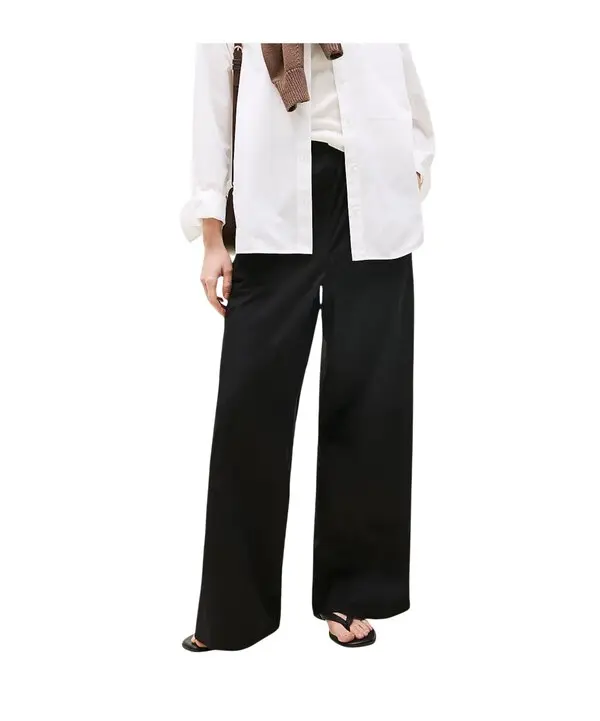 Tommy Hilfiger Wide Leg Relaxed Poplin Trousers