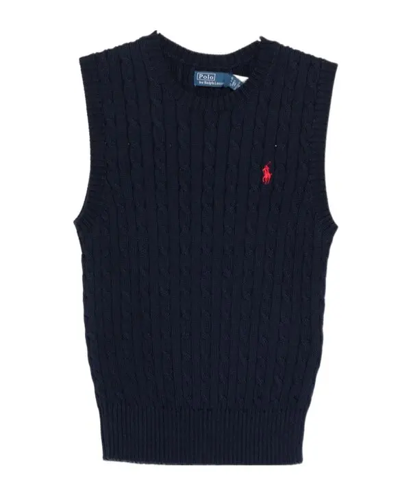 Polo Ralph Lauren Cable Knit Sleeveless Sweater - Navy Blue
