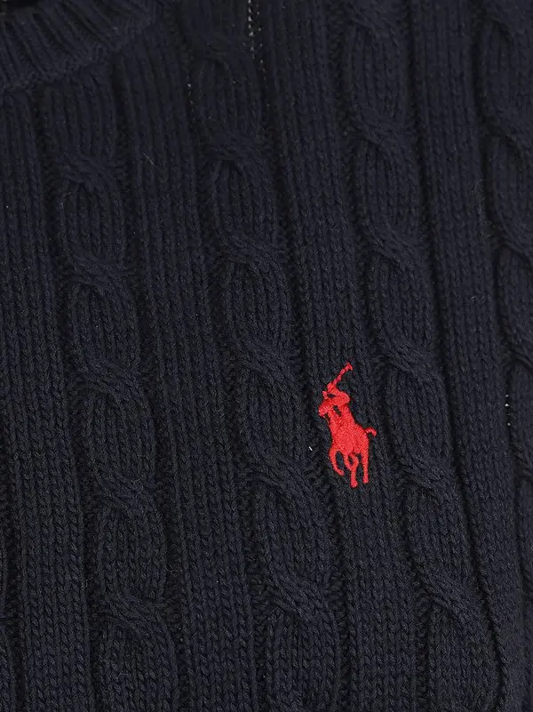 Polo Ralph Lauren Cable Knit Sleeveless Sweater - Navy Blue