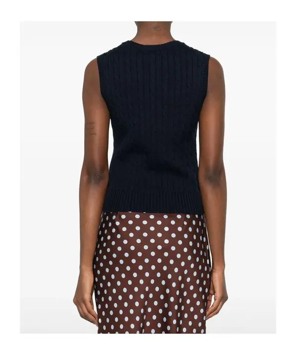 Polo Ralph Lauren Cable Knit Sleeveless Sweater - Navy Blue