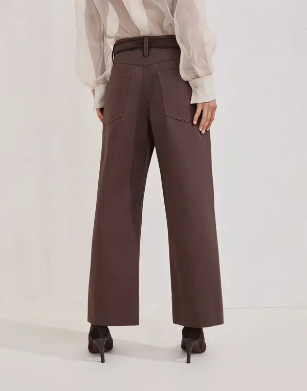 Brunello Cucinelli Belted Cotton Trousers