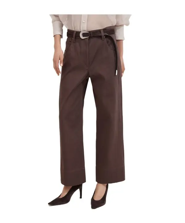 Brunello Cucinelli Belted Cotton Trousers