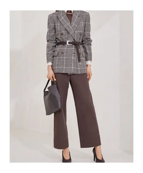 Brunello Cucinelli Belted Cotton Trousers