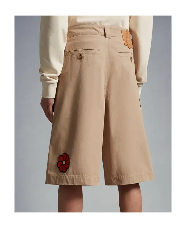 Moncler Embroidered Flower Bermuda Shorts