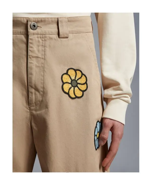 Moncler Embroidered Flower Bermuda Shorts