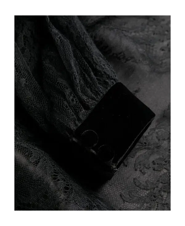 Saint Laurent Lace Detail Layered Mini Dress