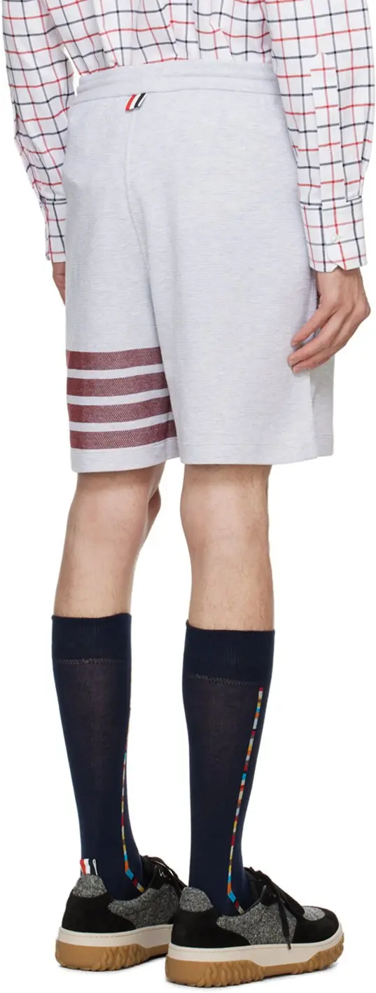 Thom Browne Four-bar Stripe Drawstring Track Shorts