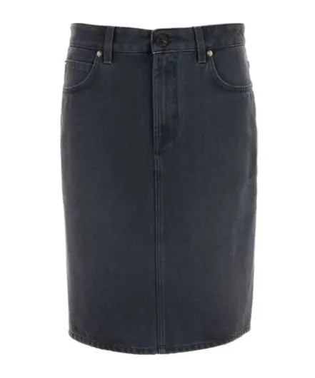 Miu Miu Denim Skirt With Back Slit Detail